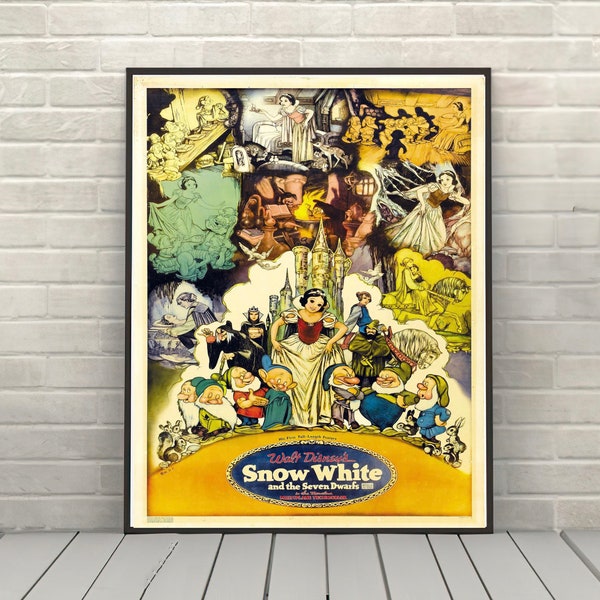 Snow White and the Seven Dwarfs Wall Art - Etsy Snow White and the Seven Dwarfs Wall Art - Etsy