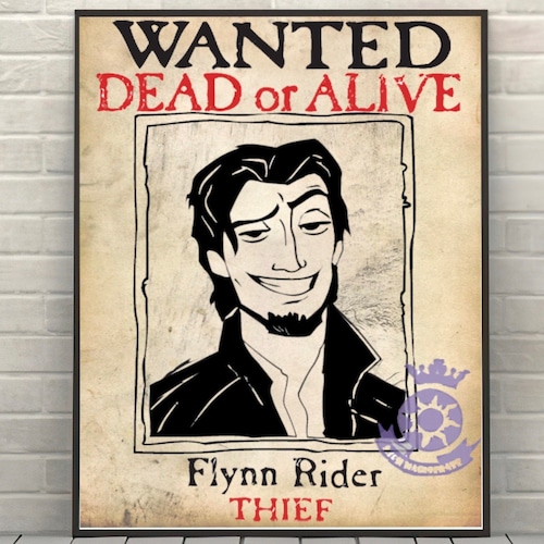 Flynn Rider Wanted Poster Tangled Poster Vintage Disney Movie - Etsy