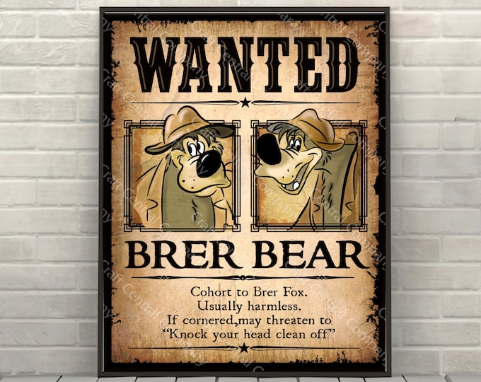 Brer Fox Wanted Poster Splash Mountain Poster Disney - Etsy