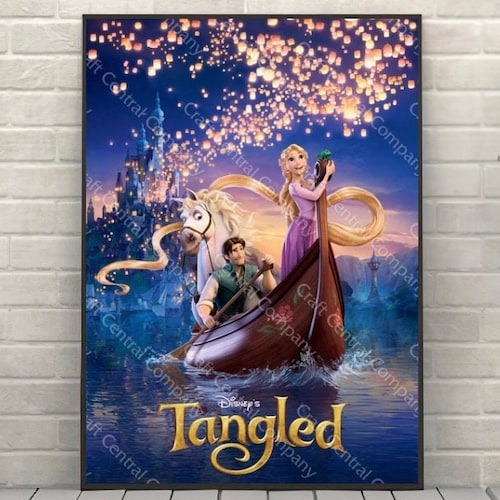 Tangled Map Poster Vintage Disney Movie Poster Classic Disney - Etsy