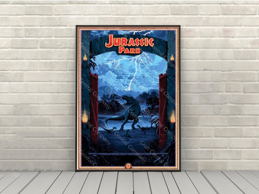 Jurassic Park Poster Universal Studios Attraction Poster Vintage Isla ...