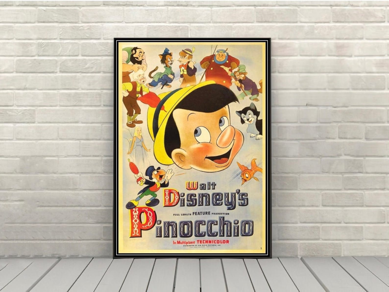 Pinocchio Poster Vintage Disney Movie Poster Classic Walt Disney Poster ...