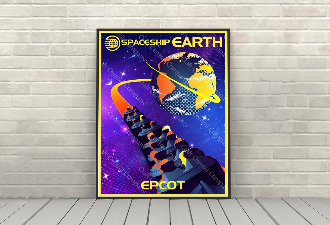 Spaceship Earth Poster Epcot Poster Disney Attraction Poster Disney ...