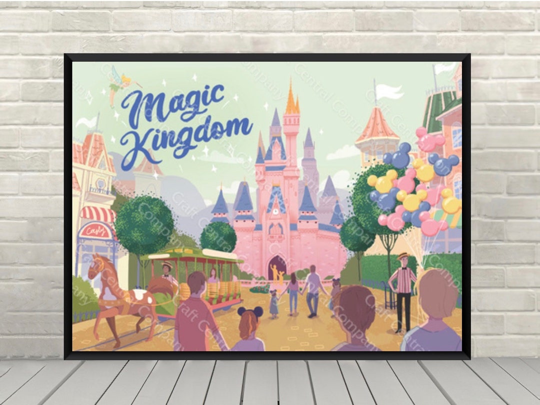Magic Kingdom Main Street Poster Disney Attraction Poster Disney World ...