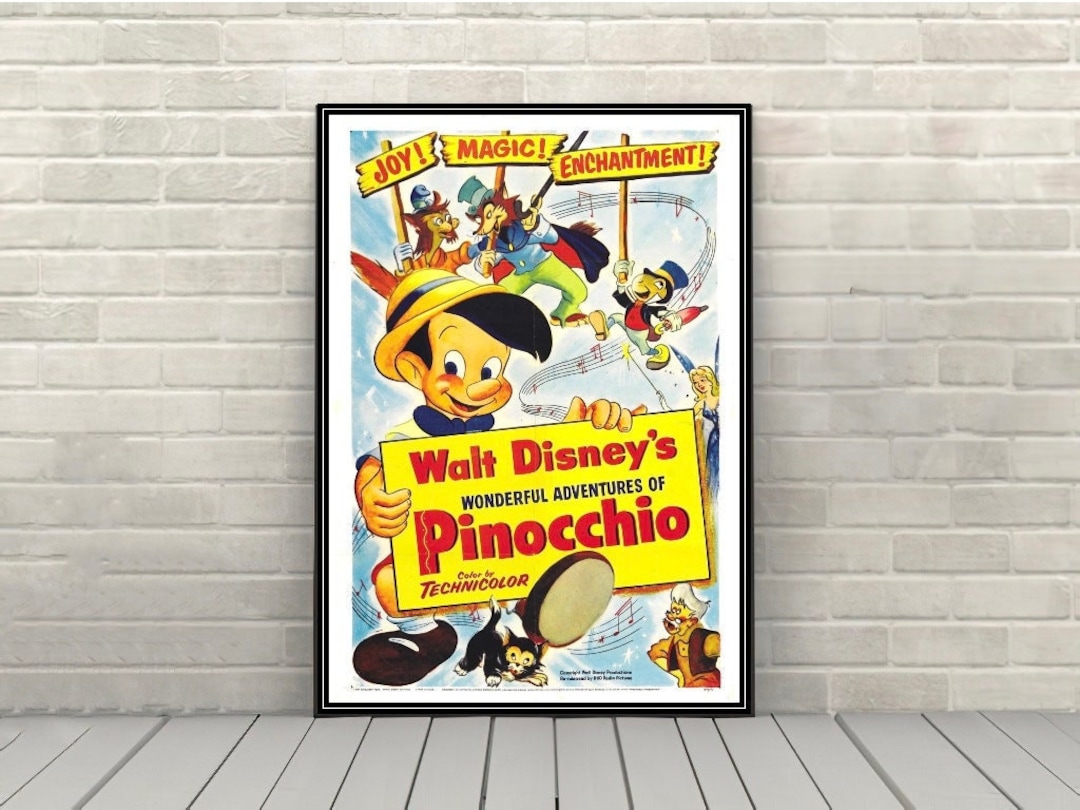 Pinocchio Poster Vintage Disney Movie Poster Classic Walt Disney Poster ...