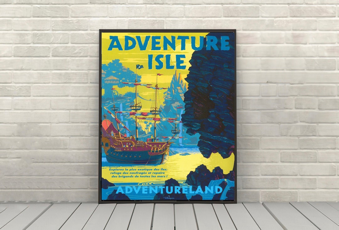 Adventure Isle Poster Vintage Disney Attraction Poster Classic Disney ...