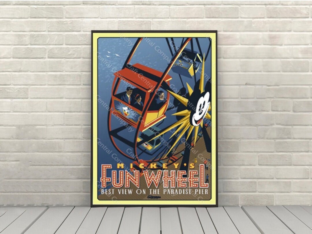 Mickeys Fun Wheel Poster Disneyland Poster Paradise Pier Disney ...