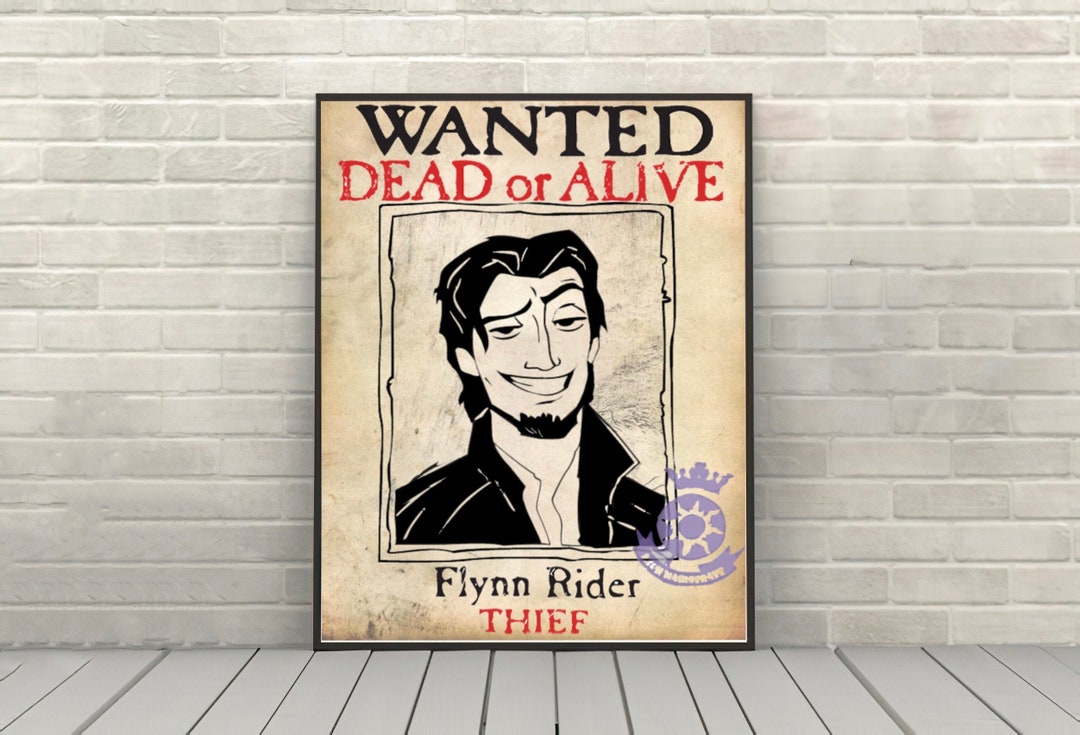 Flynn Rider Wanted Poster Tangled Poster Vintage Disney Movie Poster ...