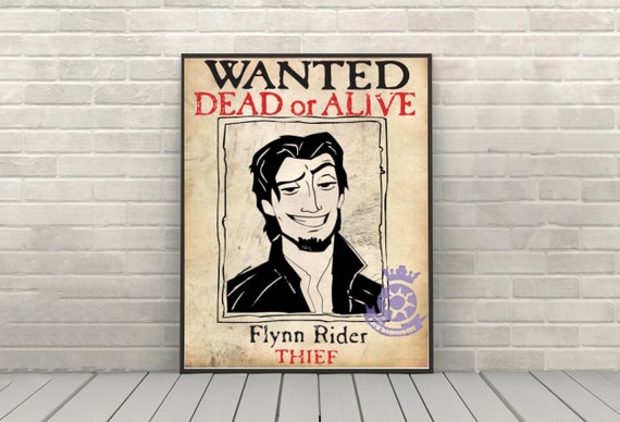 Flynn Rider Wanted Poster Tangled Poster Vintage Disney Movie - Etsy
