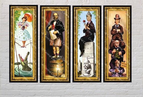 Set of 4 Stretching Room Poster Haunted Mansion Poster Disney - Etsy