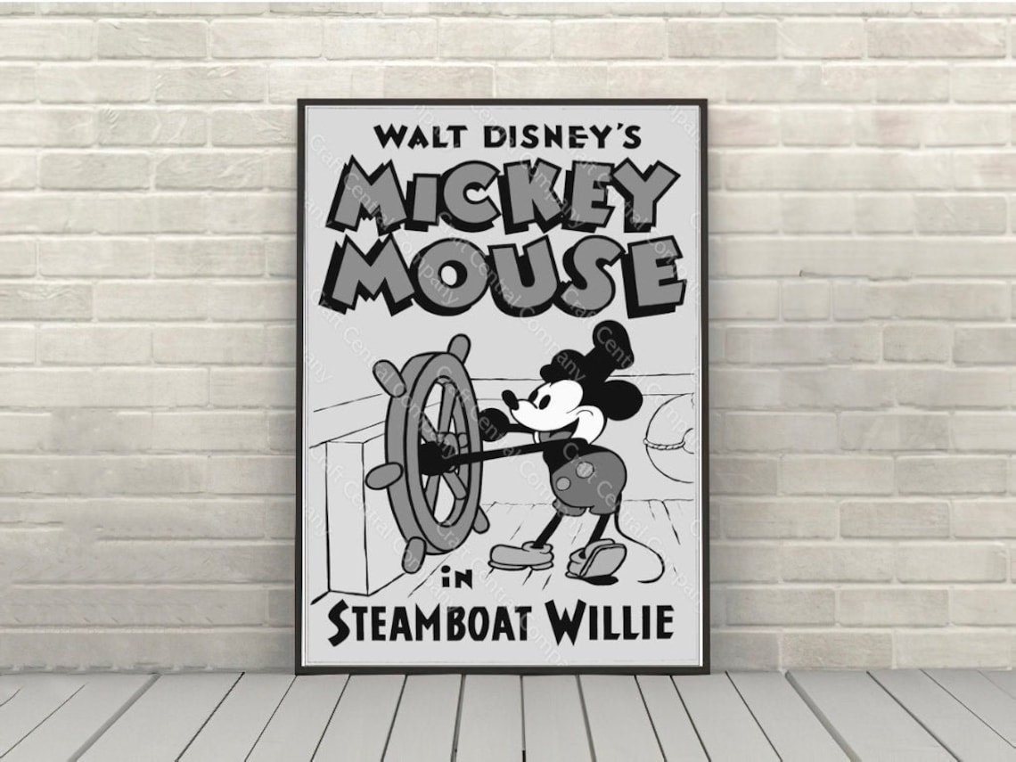 Steamboat Willie Poster Mickey Mouse Poster Vintage Disney - Etsy