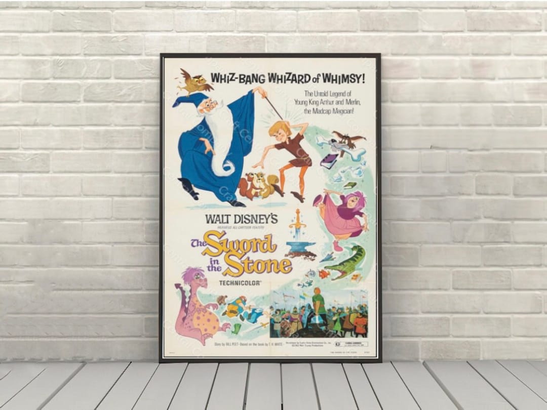 The Sword and the Stone Poster Disney Movie Poster Vintage Disney ...