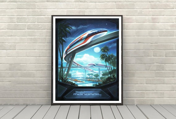 Monorail Poster Disney Attraction Poster Disney World Posters - Etsy