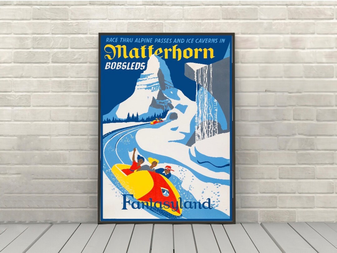 Matterhorn Poster Fantasyland Poster Disney Attraction Poster Disney ...