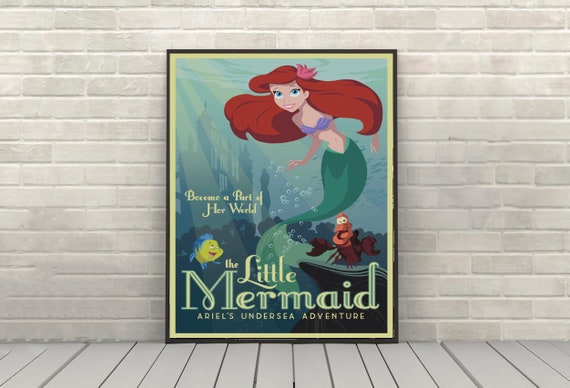 The Little Mermaid Poster Ariel's Undersea Adventure | Etsy