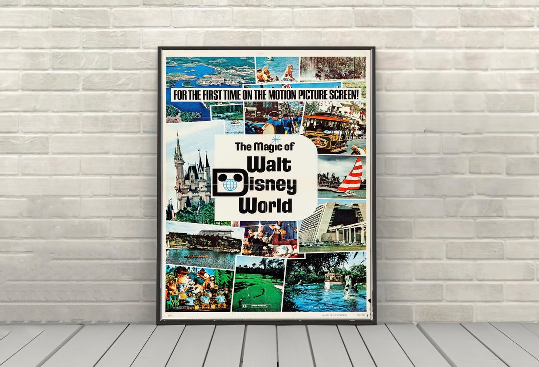 The Magic of Walt Disney World Poster Disney World Map Poster Vintage ...