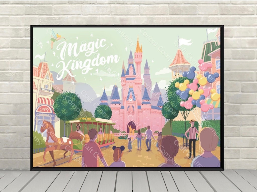 Magic Kingdom Main Street Poster Disney Attraction Poster Disney World ...