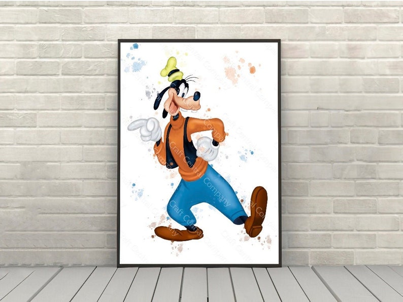 Goofy Poster Vintage Disney Movie Poster Disney Character Water Color ...
