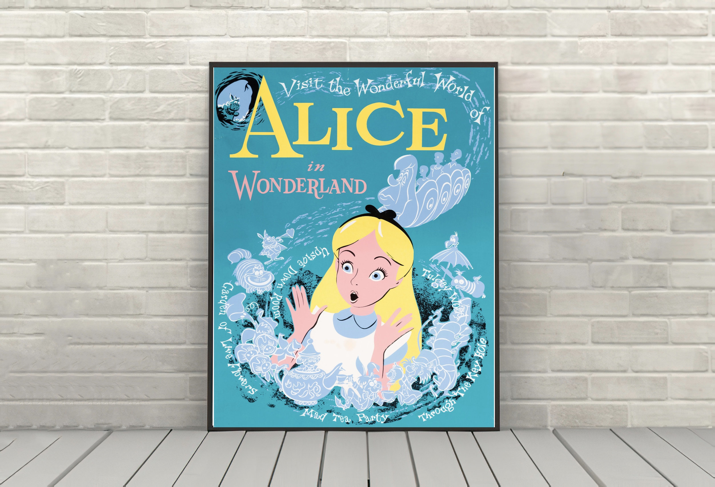 Alice in Wonderland Poster Vintage Disney Movie Poster Classic Disney ...