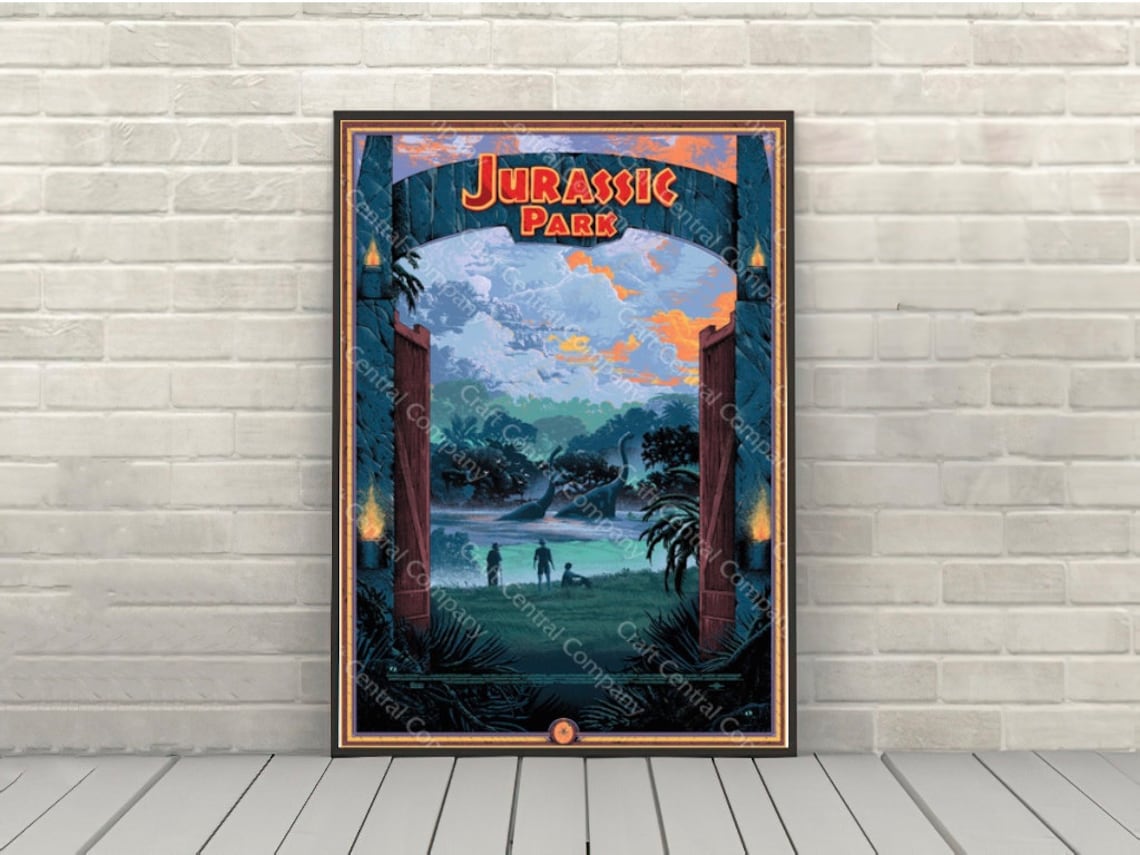 Jurassic Park Poster Universal Studios Attraction Poster Vintage Isla ...