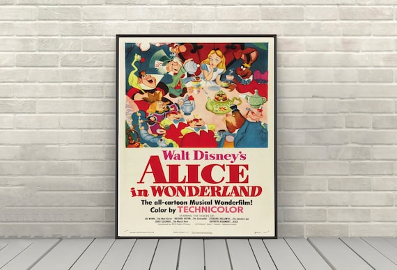 Alice in Wonderland Poster Vintage Disney Movie Poster Classic - Etsy