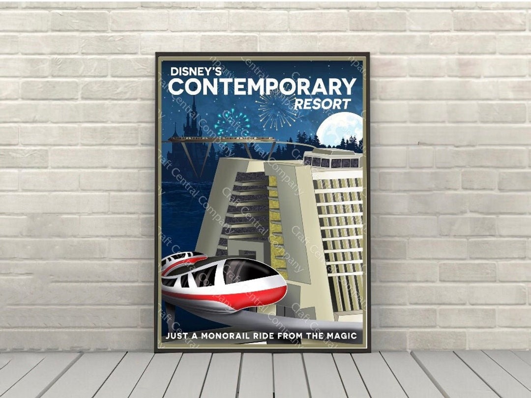 Contemporary Resort Poster Disney Attraction Poster Disney World ...