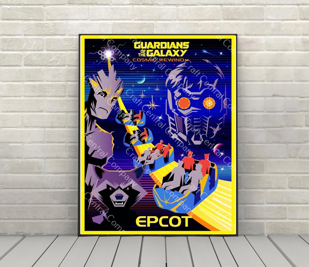 Guardians of the Galaxy Cosmic Rewind Poster Epcot Poster Disney ...