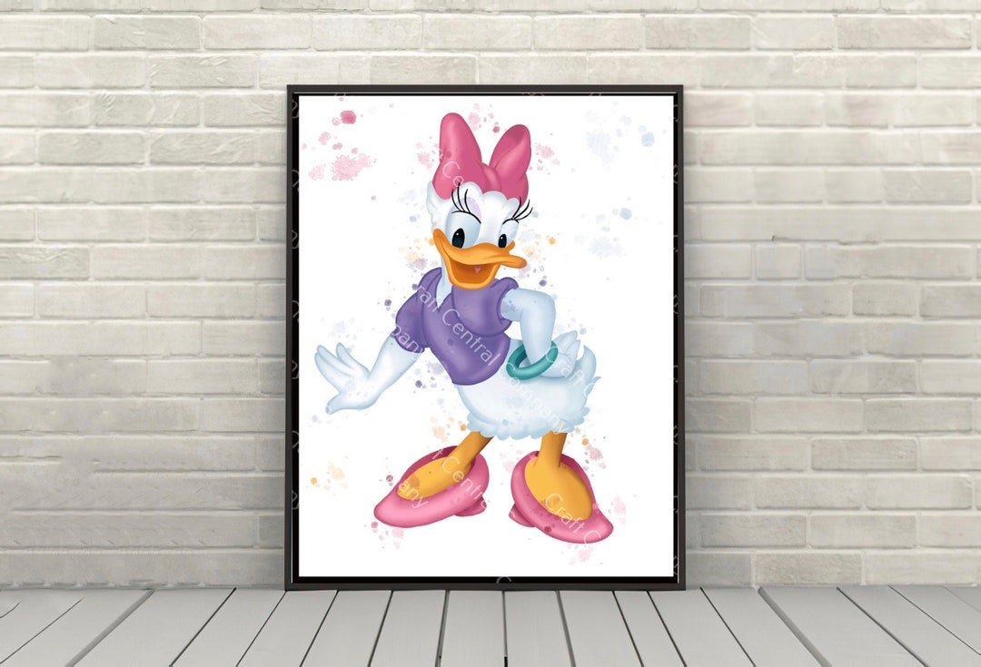 Daisy Duck Poster Vintage Disney Movie Disney Character Water Color ...