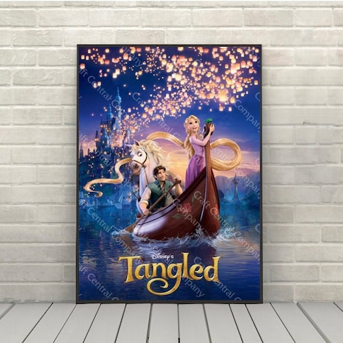 Tangled Map Poster Vintage Disney Movie Poster Classic Disney - Etsy