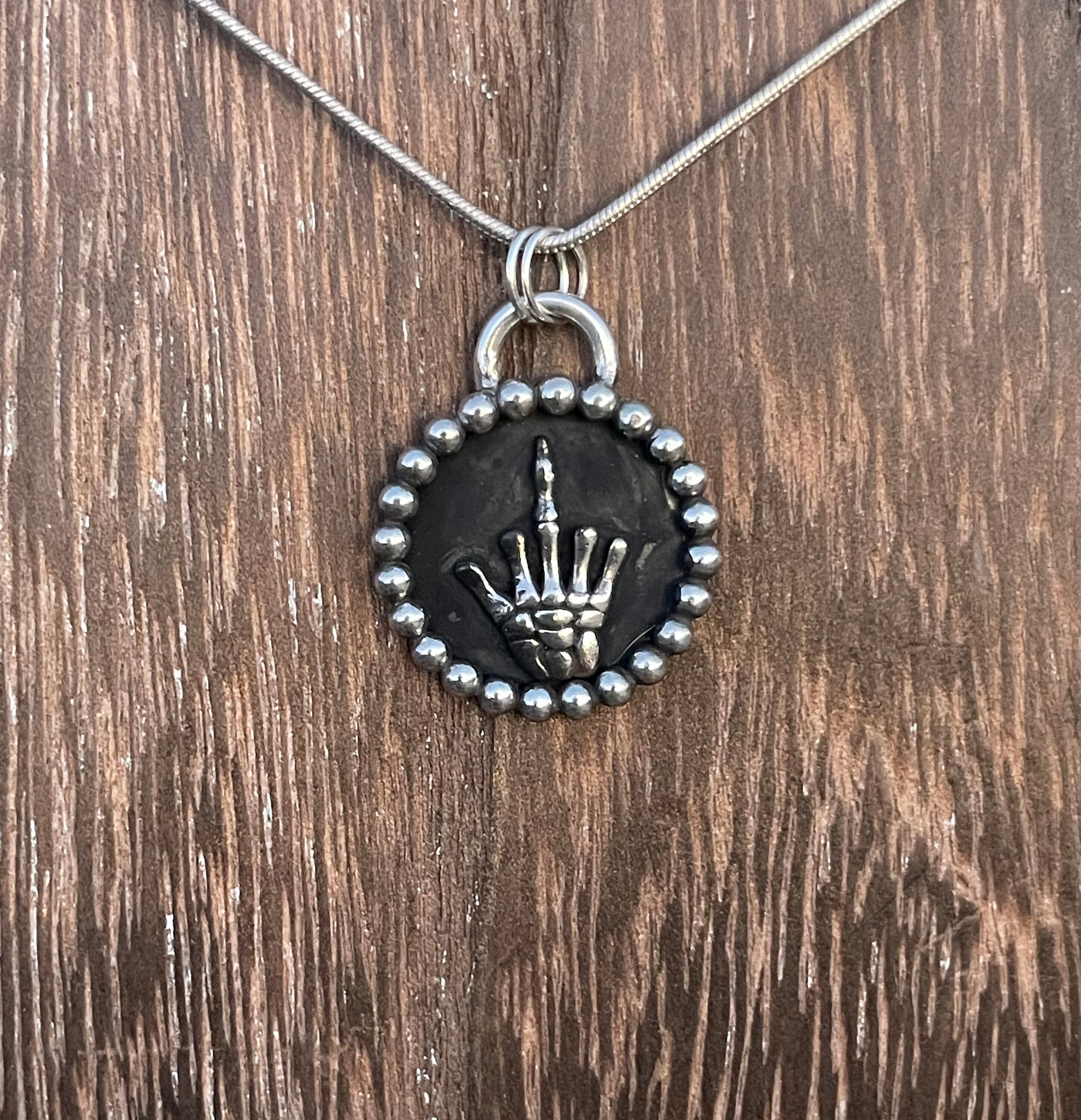 Skeleton Middle Finger Necklace - Etsy