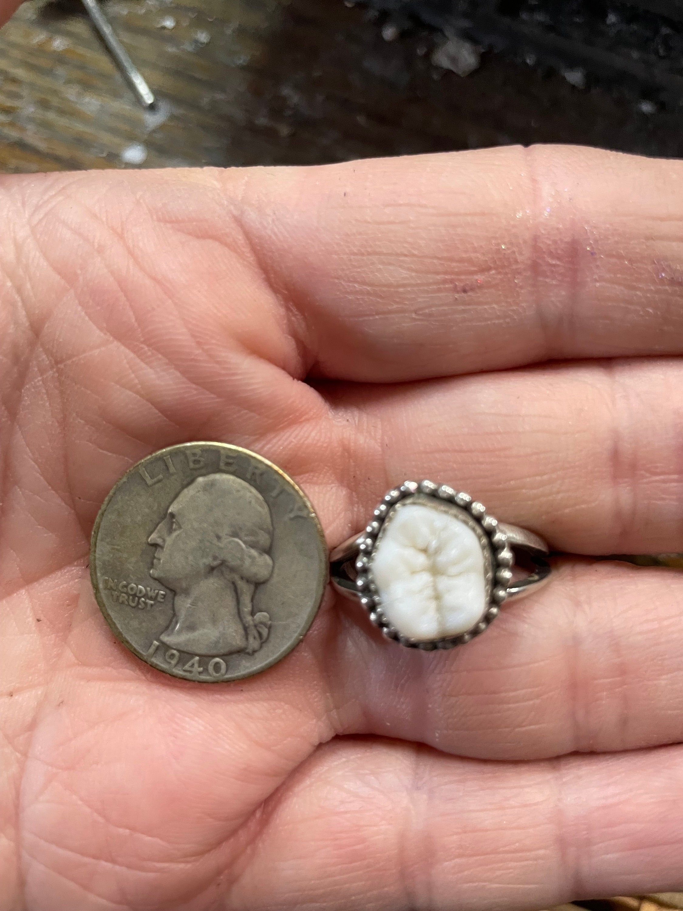 Sterling Silver Human Tooth Ring Size 10 - Etsy