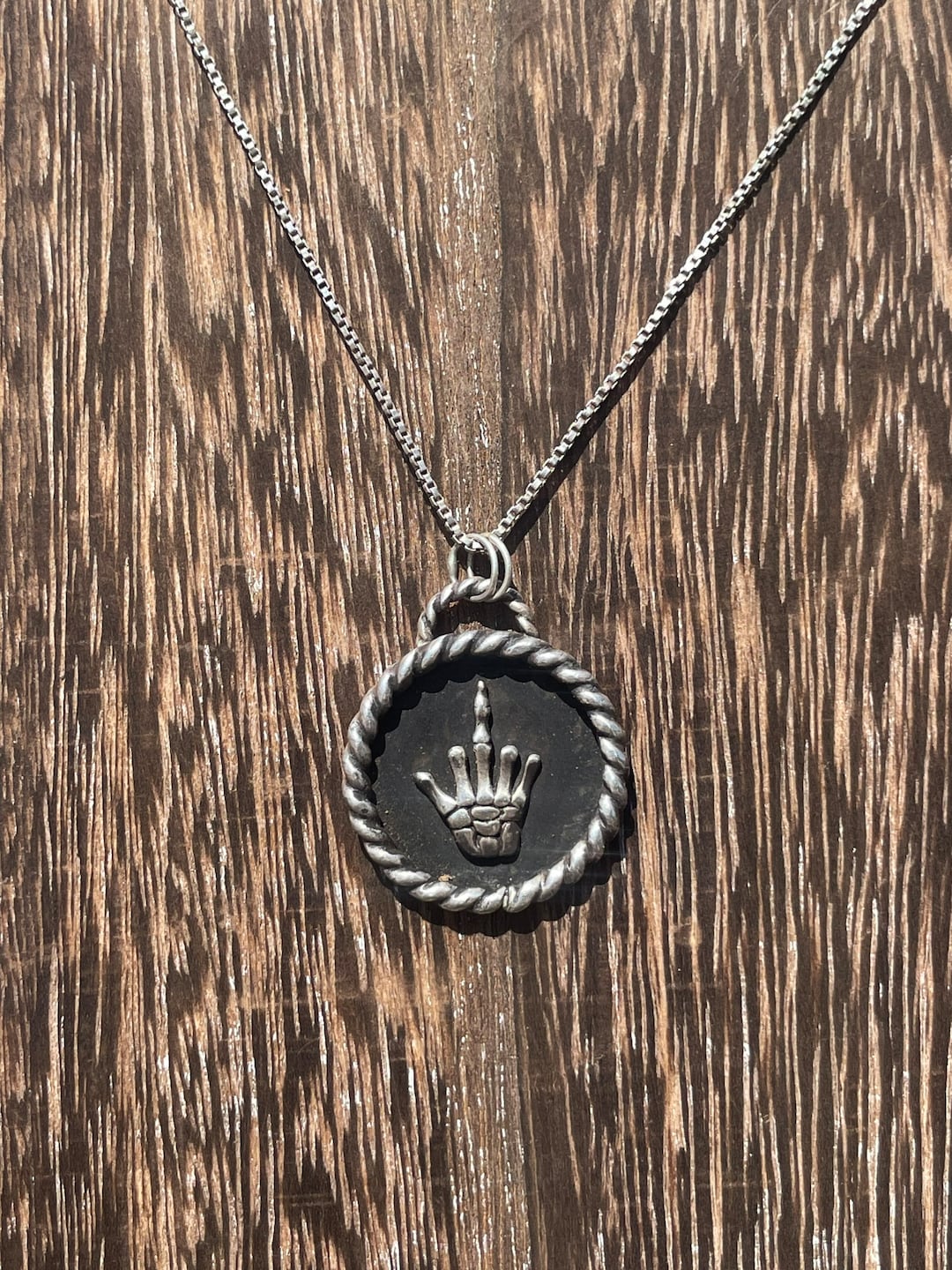 Sterling Silver Middle Finger Skeleton Hand Pendant. - Etsy