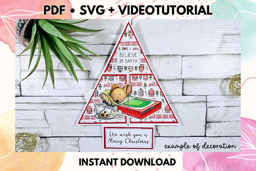 Never-ending Christmas Tree Card – Digital Template With SVG, PNG, and ...