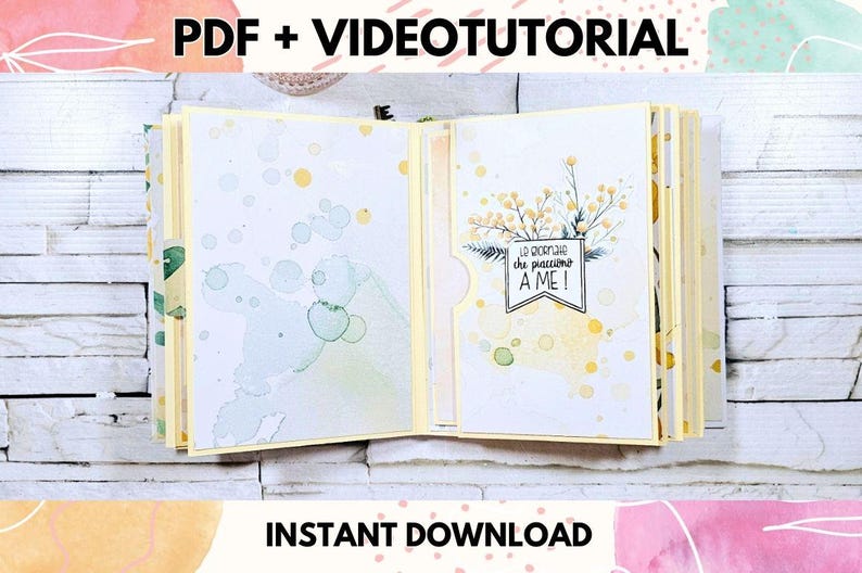 Mini Scrapbook – PDF Handout and Video Tutorial With Cutting Patterns ...