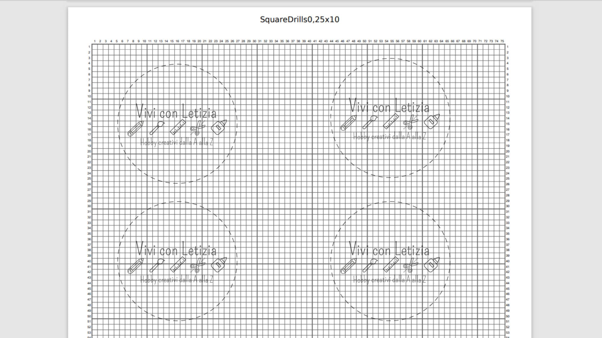 Blank Grids to Print for DIY Custom Diamond Painting With Cross Stitch ...