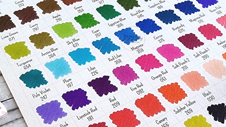 PDF Color Chart - Karin Brushmarkers PRO With Recommended Setup - Etsy