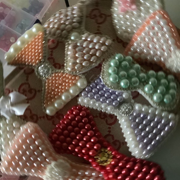 Pearl Hair Bow - Etsy