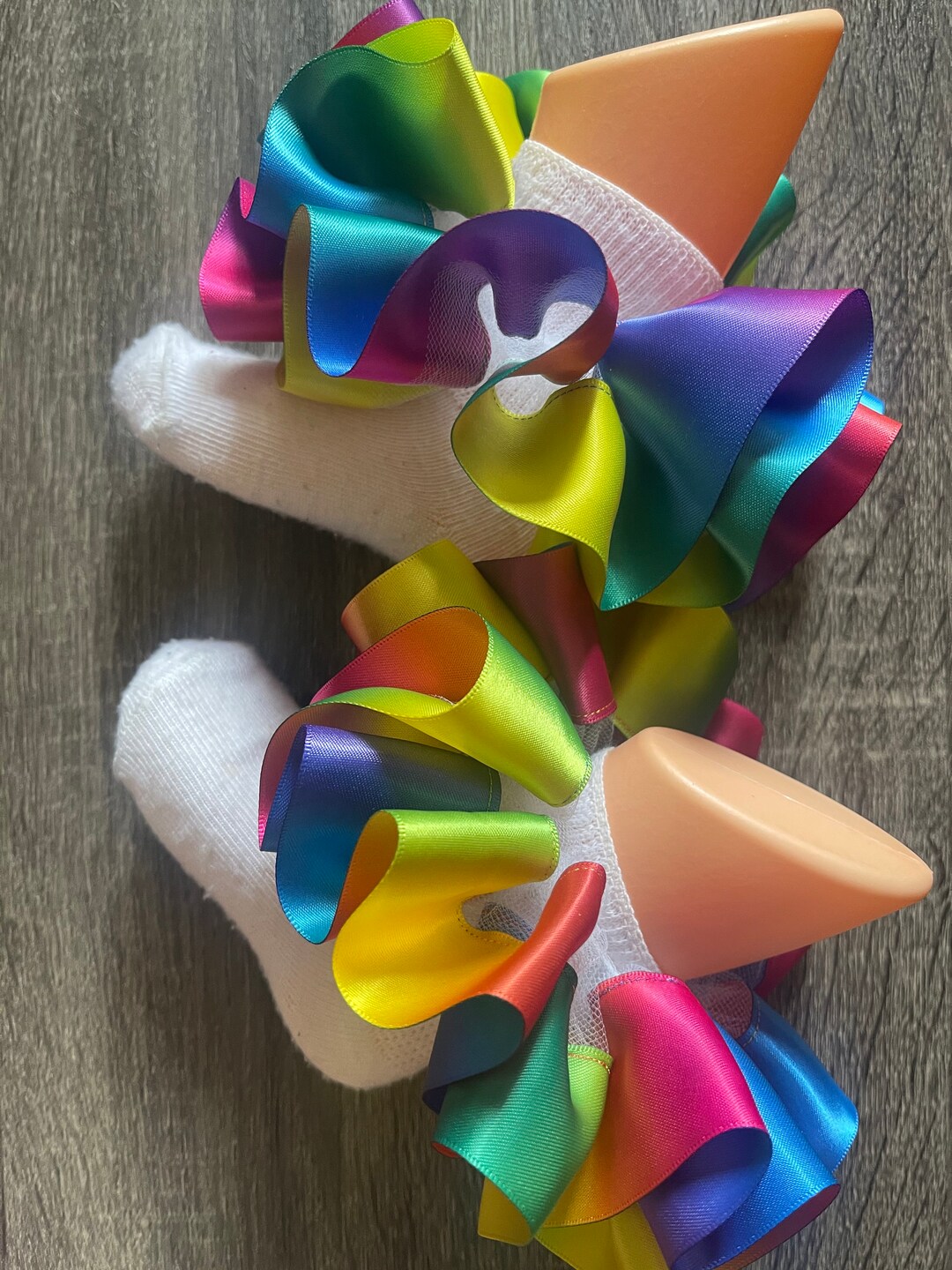 Rainbow Tutu Socks: Ruffled Ribbon Anklets - Etsy