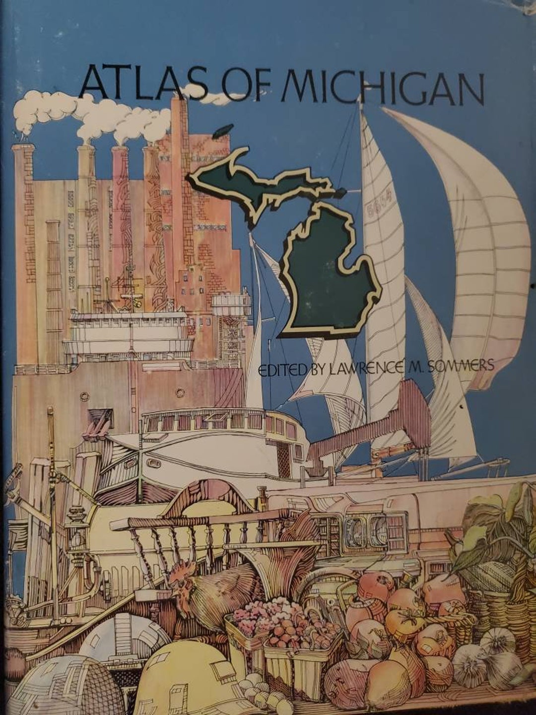 Atlas of Michigan includes a DNR Map of Forests and Fishing - Etsy
