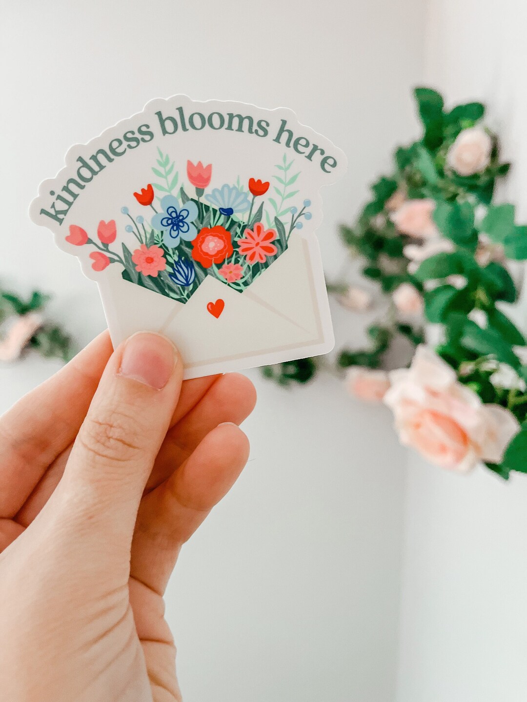 Kindness Blooms Here Sticker - Floral Envelope Sticker - Etsy