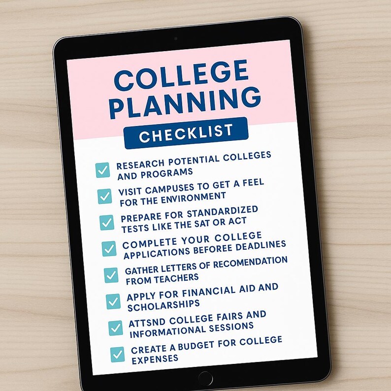 College Planning Checklist | Printable College Application Tracker for ...