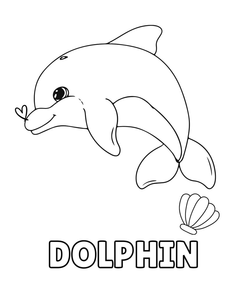 13 Fun Ocean Creatures Coloring Pages for Kids, Printable Page, Cute ...