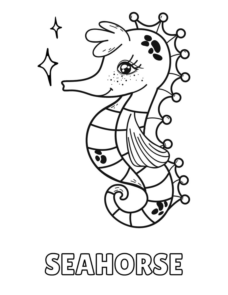 13 Fun Ocean Creatures Coloring Pages for Kids Printable - Etsy