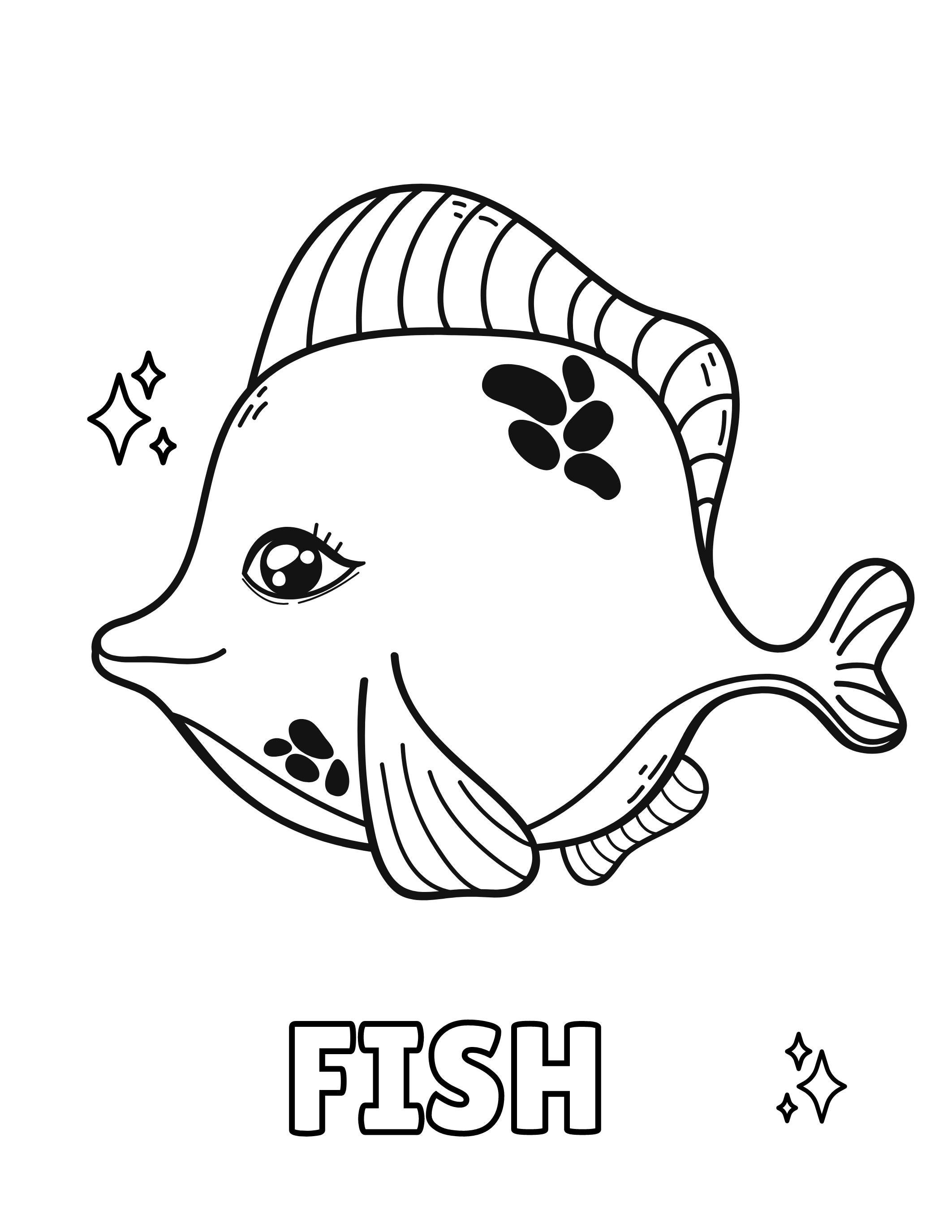 13 Fun Ocean Creatures Coloring Pages for Kids, Printable Page, Cute ...