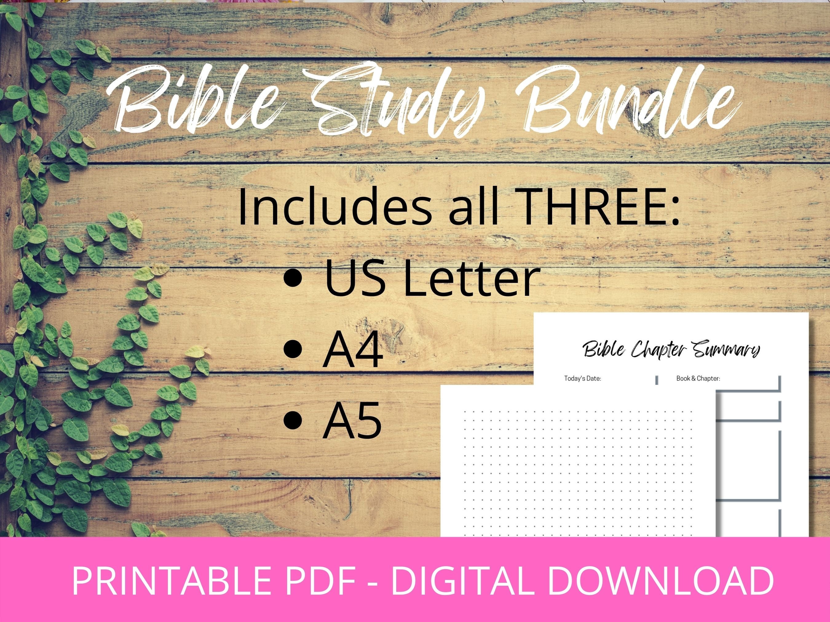 Bible Study Bundle Digital Download maroon SOAP. Bible Study Journal ...