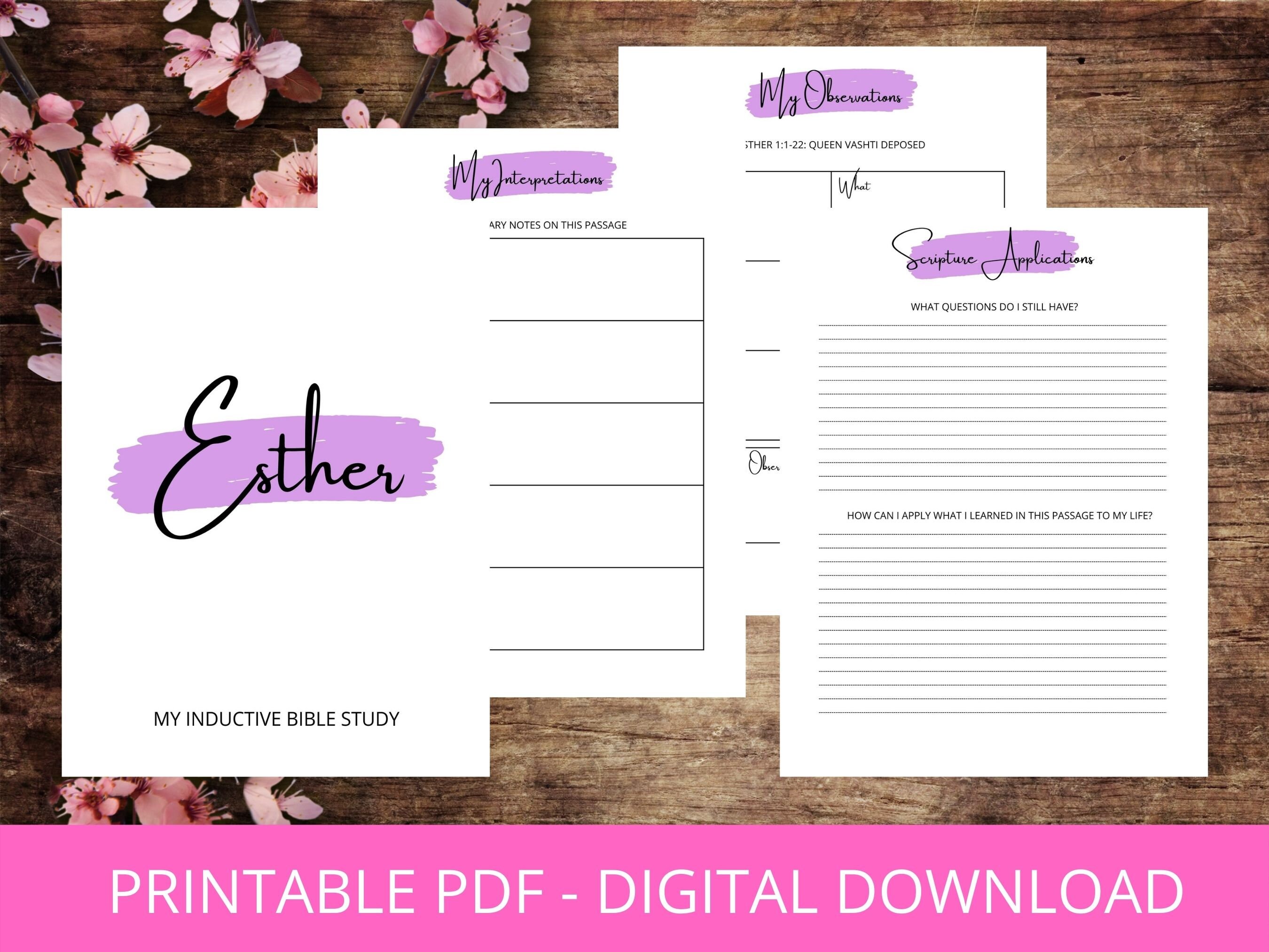 Book of Esther Inductive Bible Study Digital Download | Individual ...