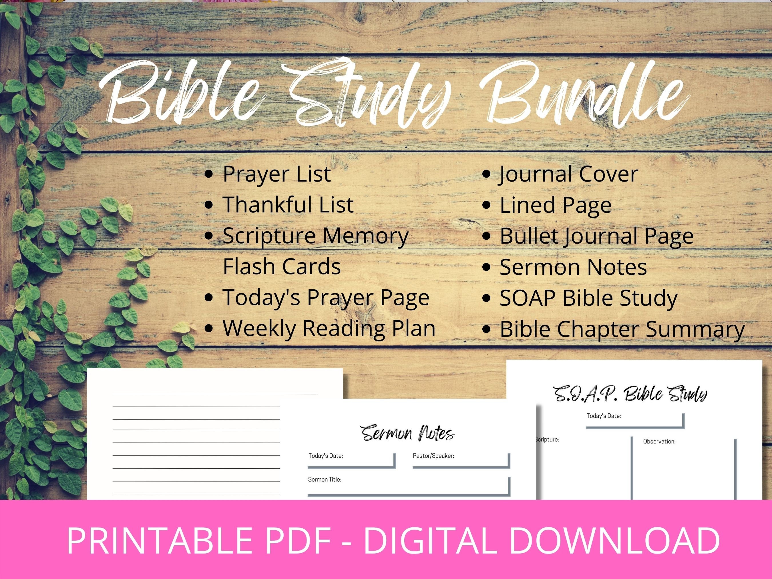 Bible Study Bundle Digital Download maroon SOAP. Bible Study Journal ...