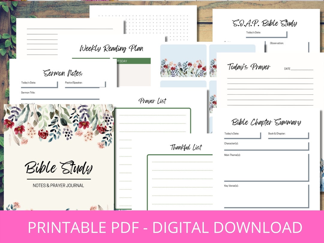 Bible Study Bundle Digital Download maroon SOAP. Bible Study Journal ...