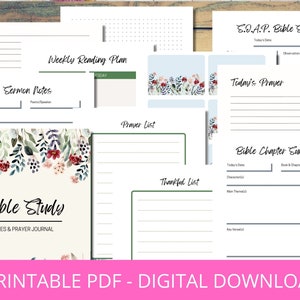 Bible Study Bundle Digital Download maroon SOAP. Bible Study Journal ...