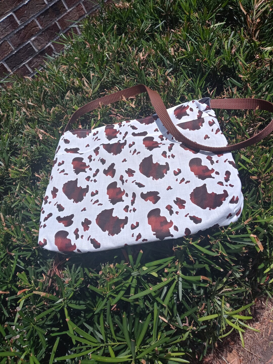 Cow Print Market Tote - Etsy